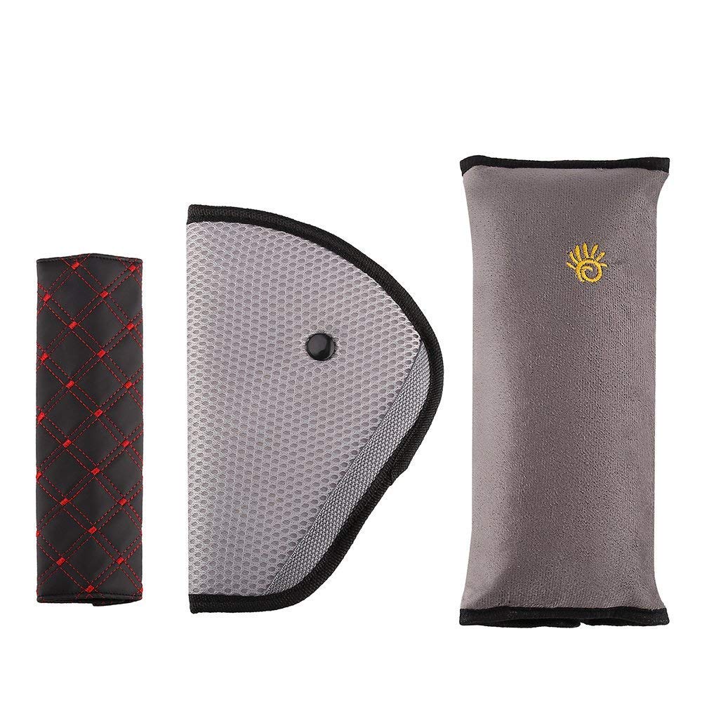 3Pack Seat Belt Pads,Car Seat Belt Covers Adjuster and Pillow Vehicle Protect Shoulder Pad Car Seat Belt Cushion Soft Neck Sleep Pillow for Kids