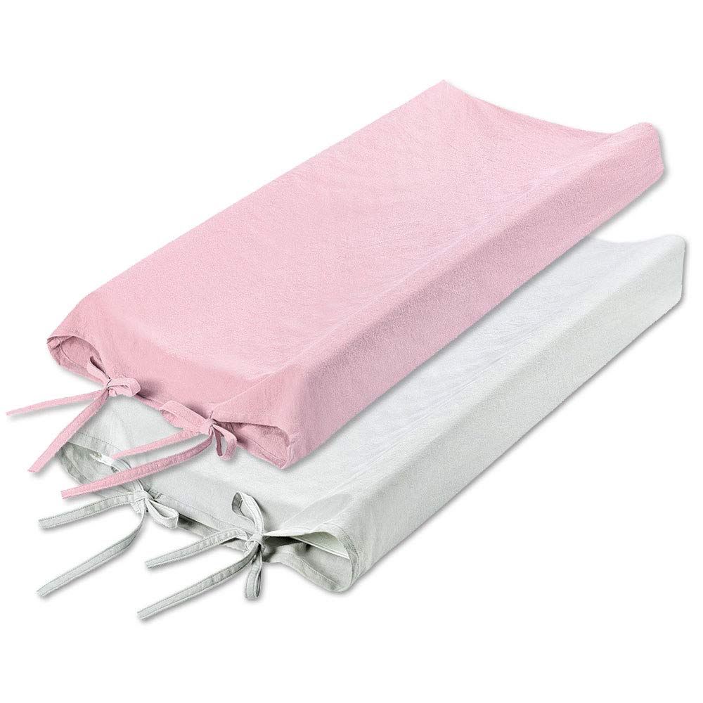 Linen Changing Table Pad Cover Baby Changing Pad Cover Gray Pink Changing Table Cover Diaper Changing Pad Cover for Girl