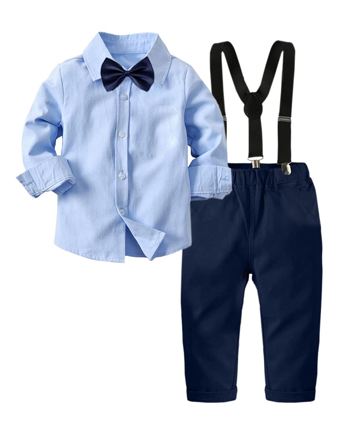 ARTMINE Toddler Boy Clothes Suit Gentleman Wedding Outfits, Formal Dress Shirt+Bowtie+Vest+Pants