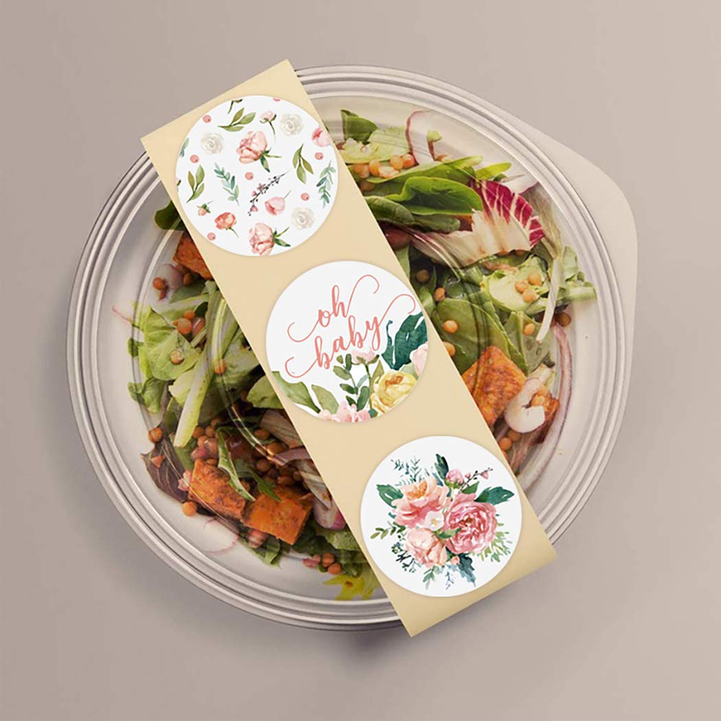 2000pcs Floral Stickers Stickers 1'' 25mm Adhesive Labels Decorative Envelope Seal Stickers for Gifts, Wedding,Birthday, Party,Packaging for Small Business