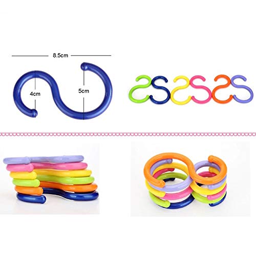 18Pcs Colorded S Shaped Hooks Plastic Hanging Hooks Holder Rack Hooks for Shirt Towel Dress Bag Clothes Hanger Hook and Kitchenware Spoons, Random Color