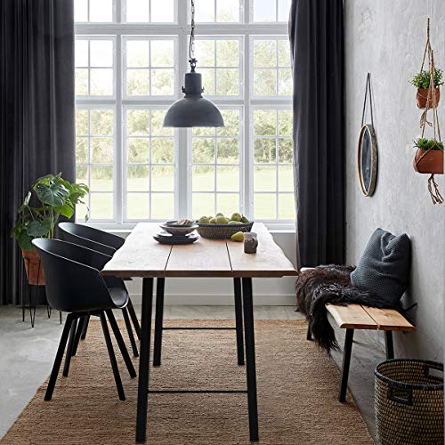 Tengchang 30" Metal Desk Dining Table Legs Black, Set of 2
