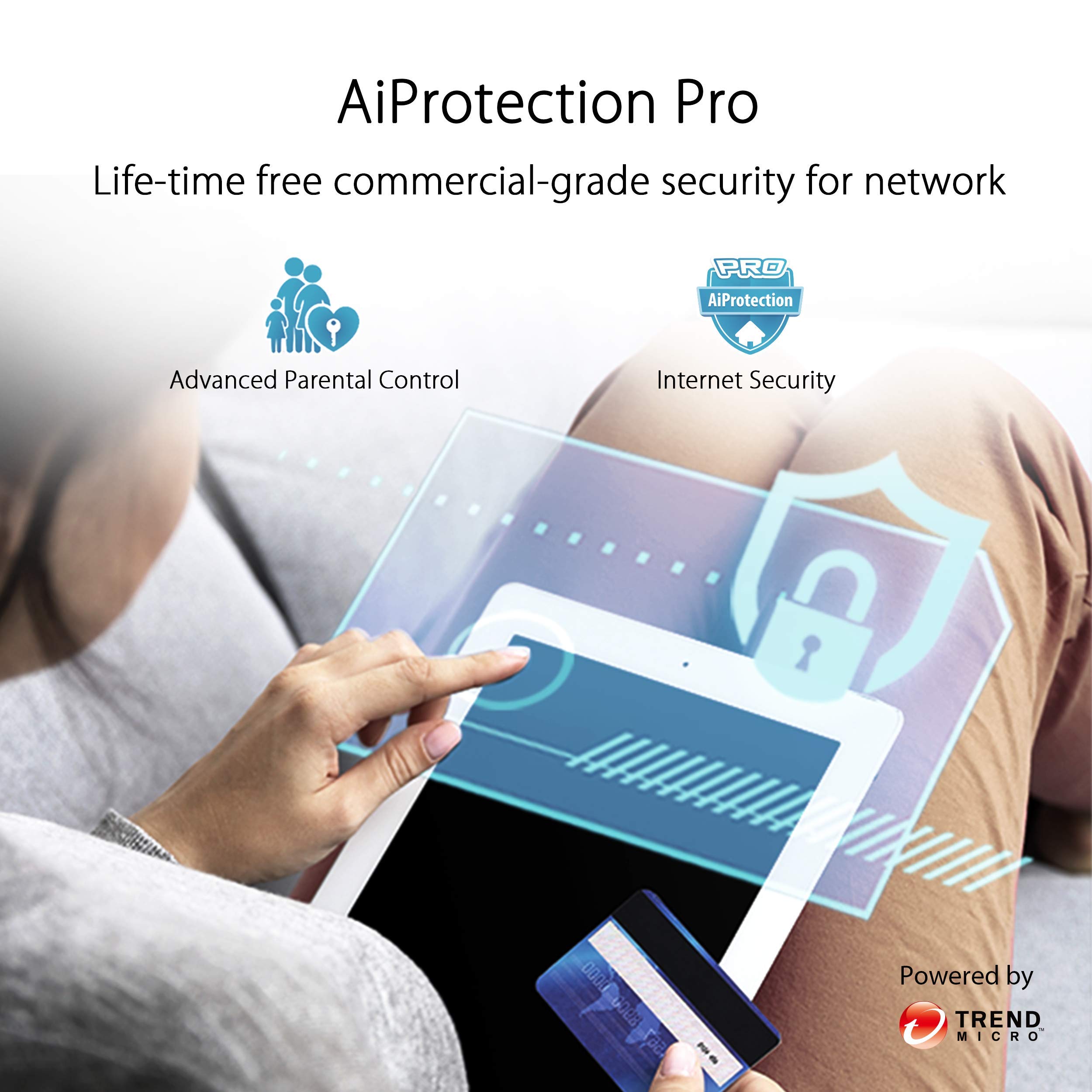 ASUS ZenWiFi AC Whole-Home Tri-Band Mesh System (CT8 2 Pack White) Coverage up to 5,400 sq.ft, AC3000, WiFi, Life-time Free Network Security and Parental Controls, 4X Gigabit Ports, 3 SSIDs (Renewed)