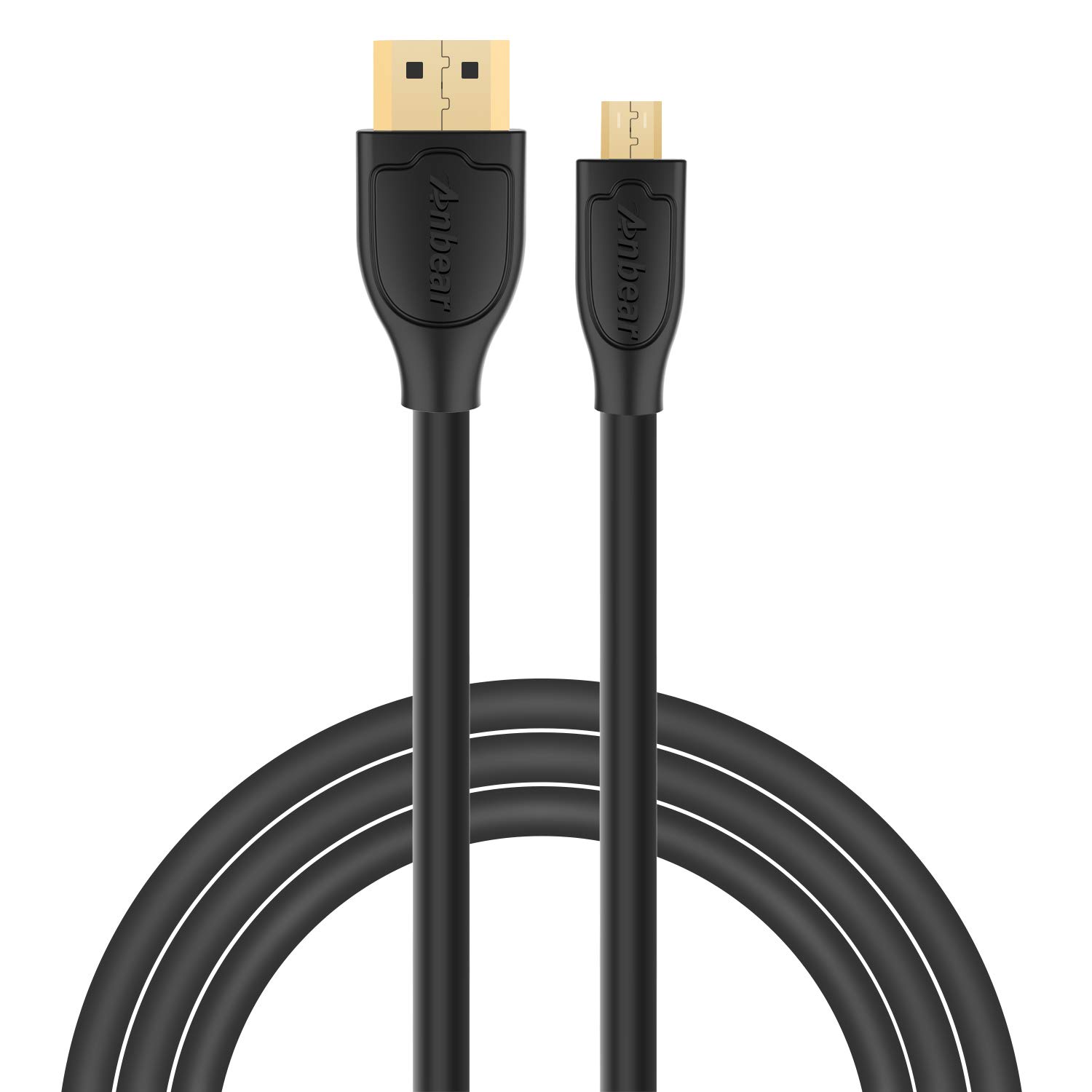 Anbear Micro HDMI to HDMI Cable 3FT, HDMI to Micro HDMI 3 Feet Support 3D 4K 60Hz Ultra HD(HDMI to Micro HDMI) Compatible