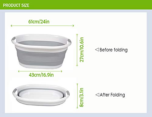 FRS Collapsible Plastic Laundry Basket - Large Folding Pop Up Laundry Basket Space Saving Storage Container Organizer