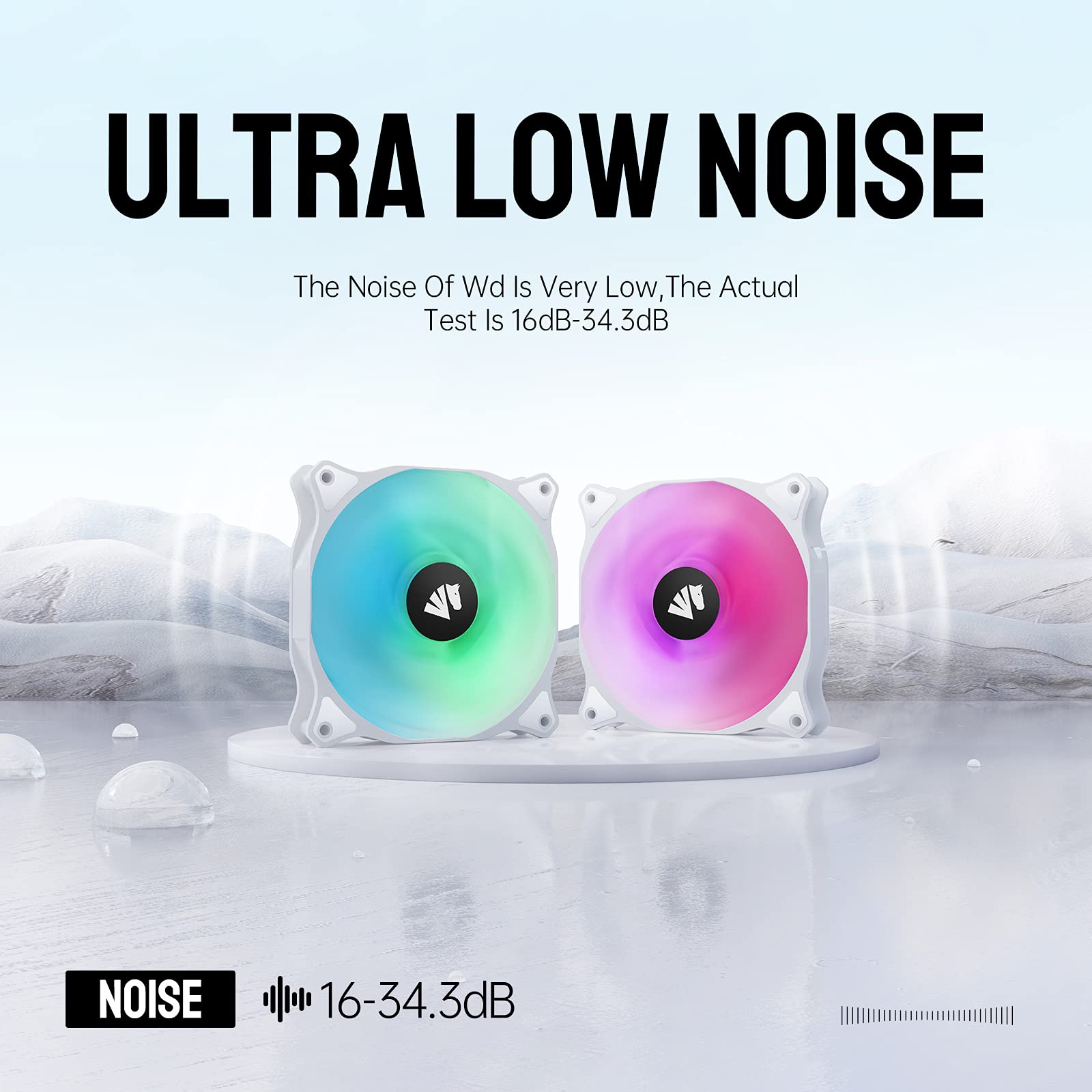 ASIAHORSE WD-001 Series 120mm Case Fan with Controller, White 5V ARGB Motherboard Computer Case Fans Quiet High Airflow Adjustable Light Effect Computer Cooling Fan, 5 Pack