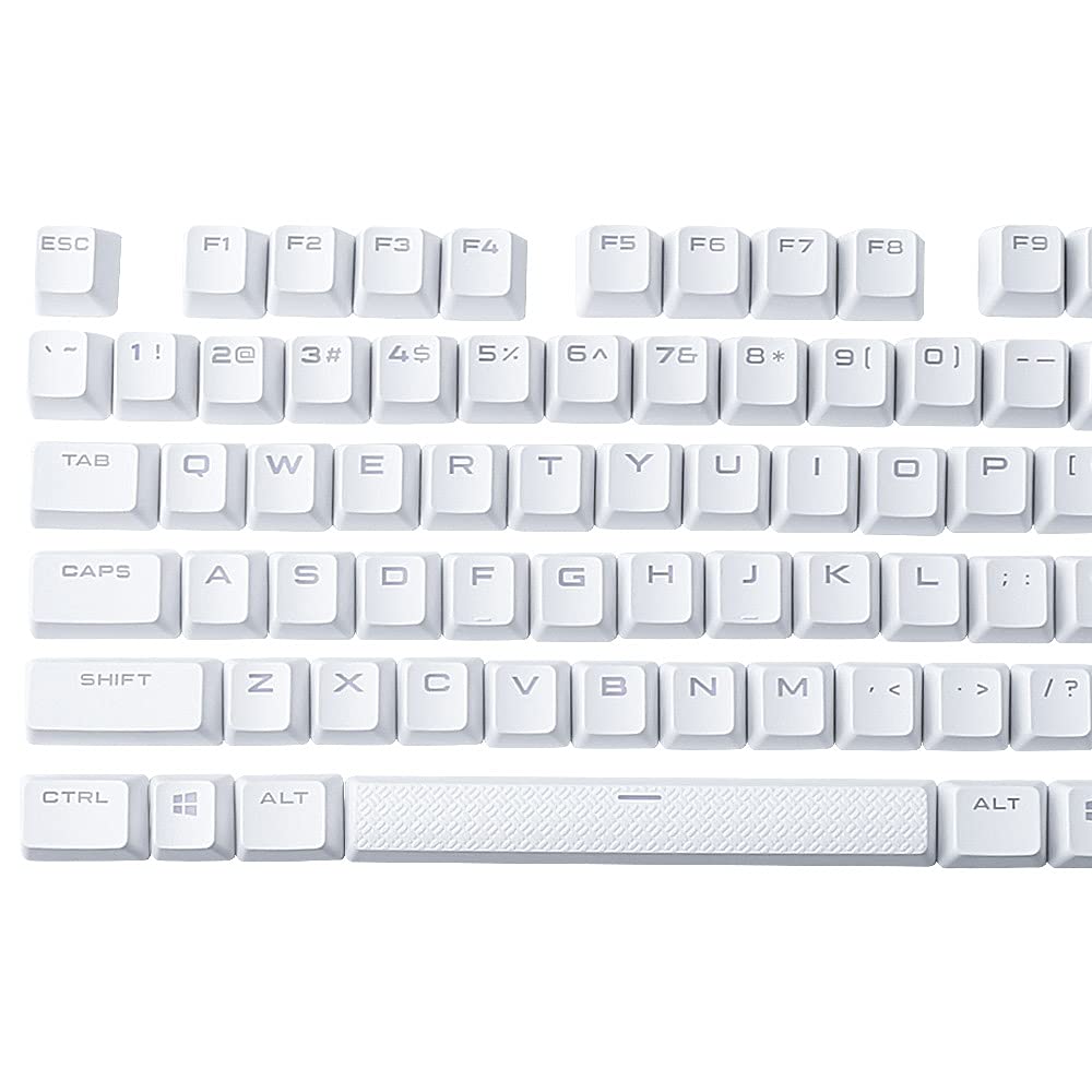 PBT Double-Shot Full Set 104 Key keycaps US Layout Replacement for Corsair K70 RGB MK.2 SE Mechanical Keyboard (White)