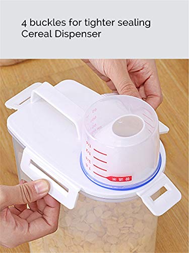 Large Rice Storage Containers Airtight Dry Food Storage Containers, BPA Free Plastic Storage Bin Dispenser with Pourable Spout, Measuring cup for Cereal, Flour and Baking Supplies(3L, Blue Set of 1)