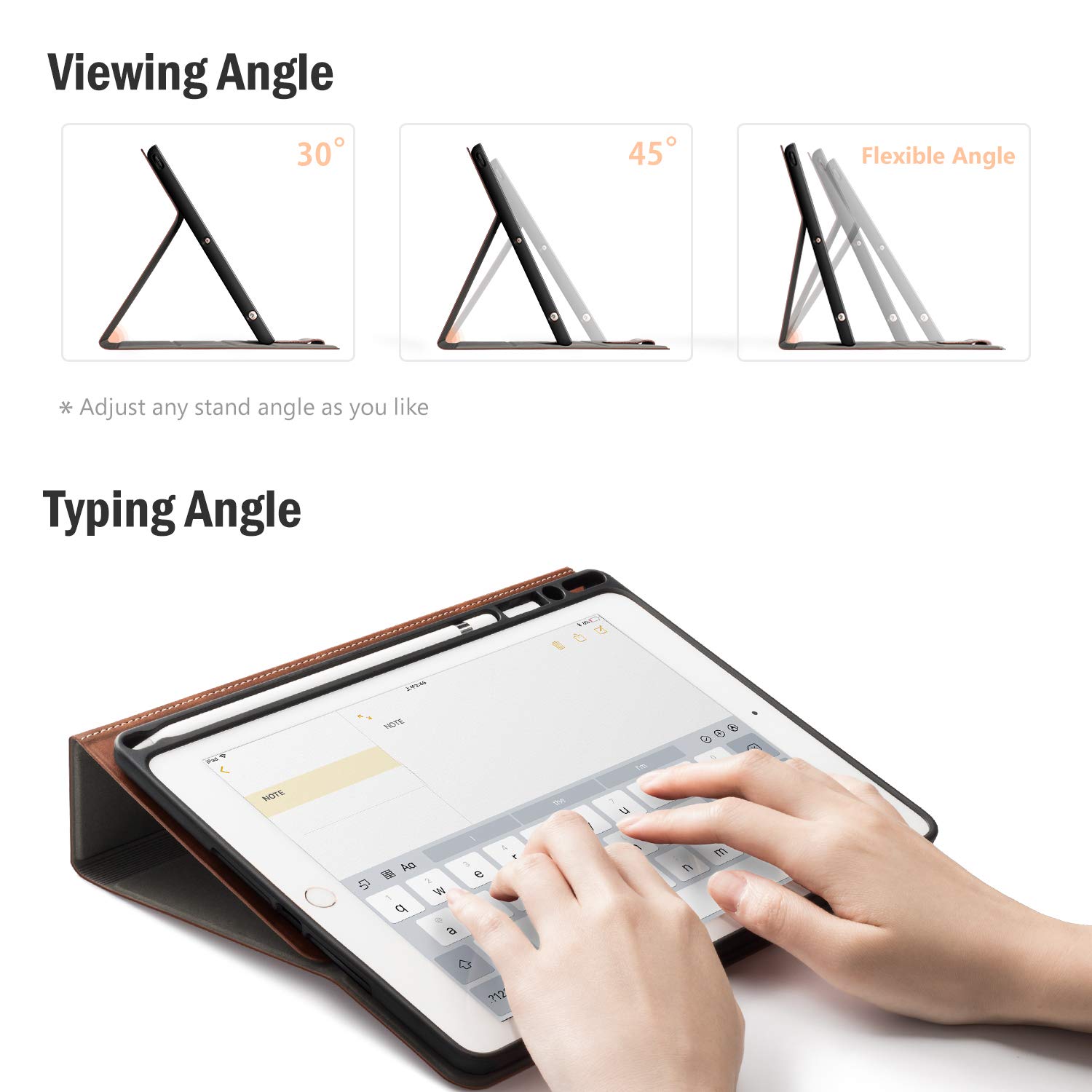 Antbox Case for iPad Pro 10.5 / iPad Air 3 with Built-in Pencil Holder Auto Sleep/Wake Function PU Leather Smart Cover for iPad Air 3 10.5 Inch 2019/iPad Pro 10.5 2017 (Brown)
