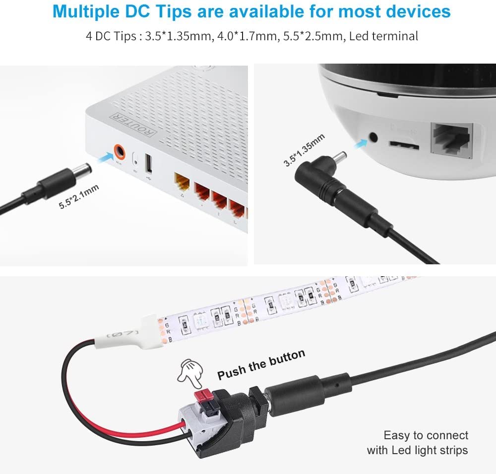 12V 500mA Power Supply Adapter for Yamaha Keyboard YPT, PSR, YPG, DGX, DD, EZ and P Digital Piano and Portable Keyboard Series, Replacement PA-130 PA-130B Keyboard Power Cord