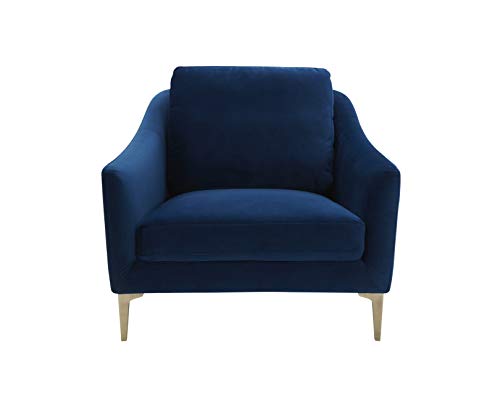Amazon Brand – Rivet Alonzo Contemporary Velvet Living Room Accent Chair, 39"W, Blue