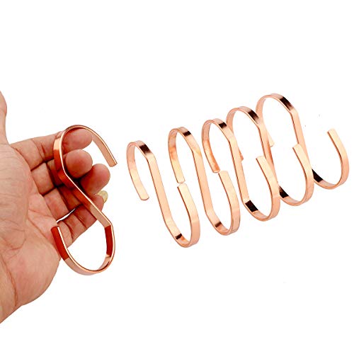6 Pieces, Rose Gold S Flat Hooks, Used in Kitchen, Office, Bathroom, Closet, Basket, Outdoor, Metal S-Shaped Hook, S-Shaped Hanger Hook.