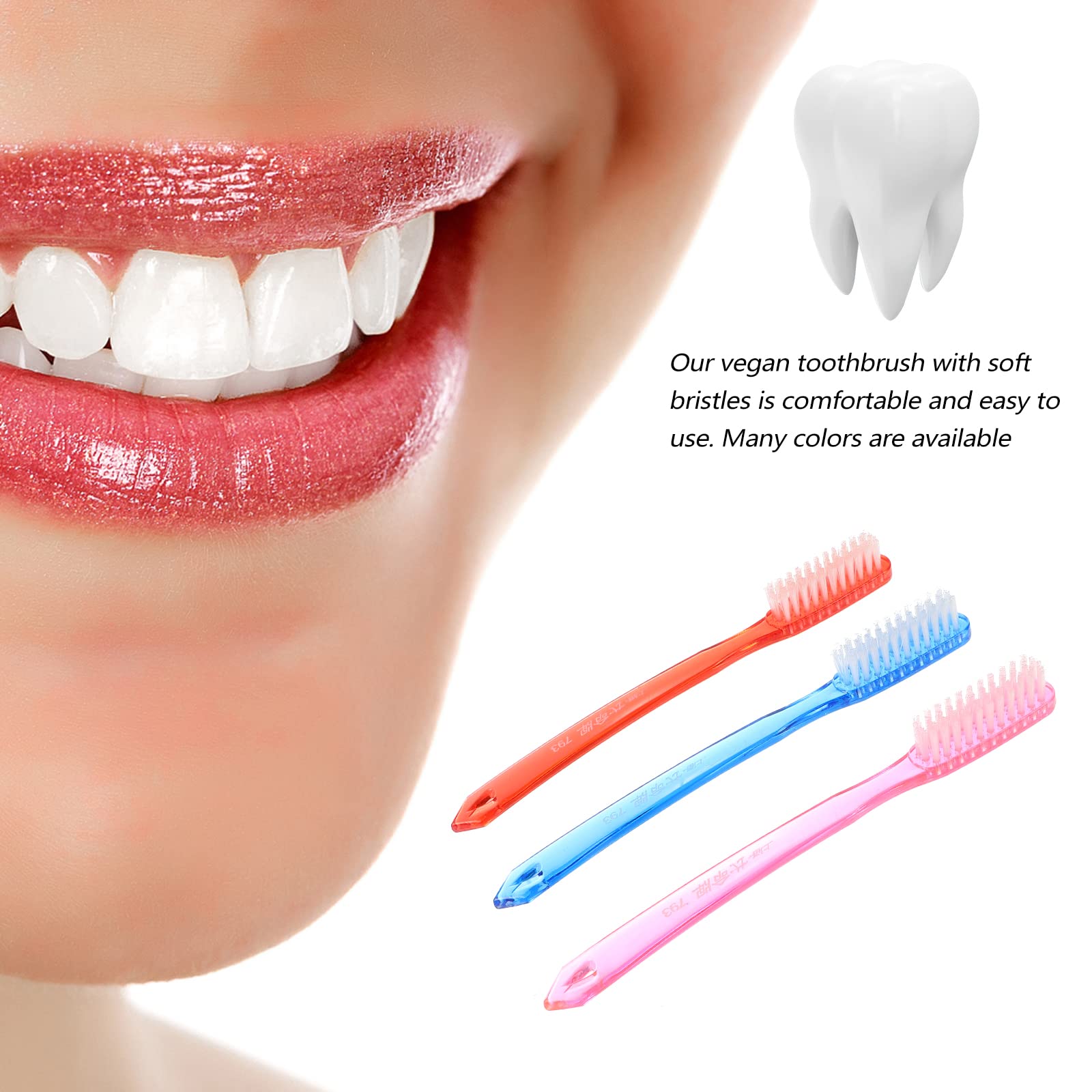 HEALLILY Hard Bristles Toothbrush Durable Practical Cleaning Toothbrush for Daily Use 12pcs