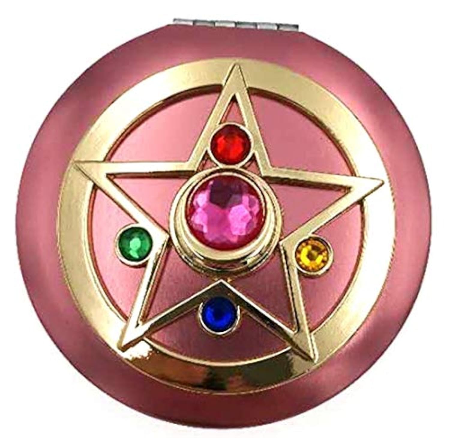 Makeup Compact Mirror Personal Makeup Mirror Portable Travel Handheld Foldable Double Sided Mirror with Crystal Star Miao WU