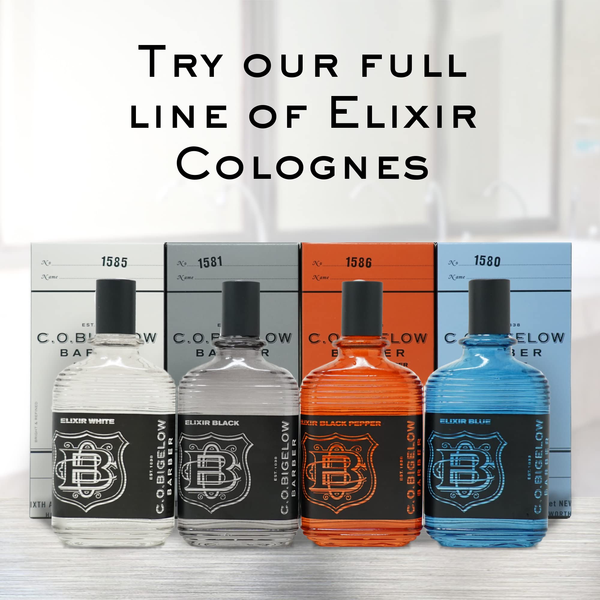 C.O. Bigelow Elixir White Cologne - No. 1585, 2.5 fl oz, Cologne for Men, Modern, Fresh, Refined Clean Citrus & Peppery Wood, Masculine Perfumes for Men