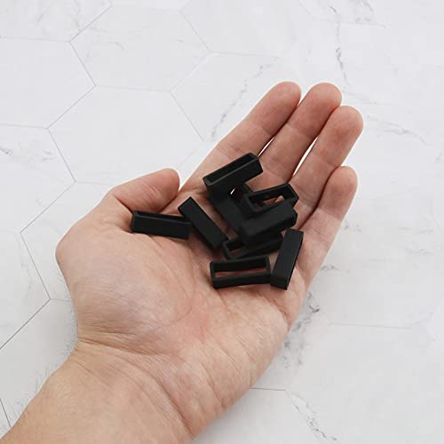 Micro Traders 10x Smartwatch Strap Ring Keeper 22mm Black Watch Band Ring Holder Watch Band Loop Silicone for Sport Watch Compatible with Huawei GT Sports Watch