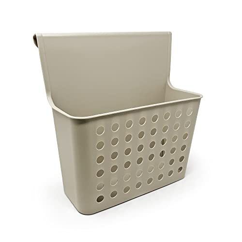 Plastific Kitchen Over Cabinet Drawer Door Hanging Organizer Basket Balance Attach a Trash Waste Bin Box Hanging Small Trash Suitable for Kitchen, Bathroom, Toilet, Bedroom (Taupe)