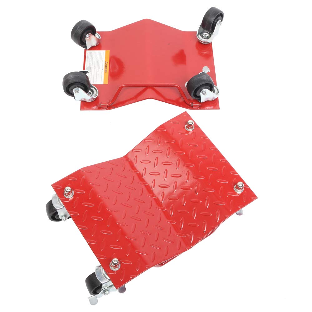 3" Auto Dolly Wheel Dolly New Car Dollies Wheel Tire 12 x 16" Repair Slide Red Total 4000 Lbs - 1000 Lbs Each Set of 4