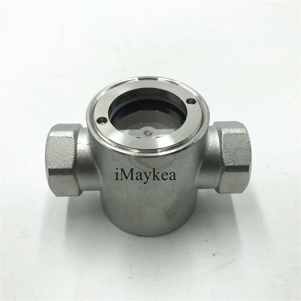 1/2" NPT Stainless Steel 304 Sight Water Flow Indicator With Concentric PTFE Impeller