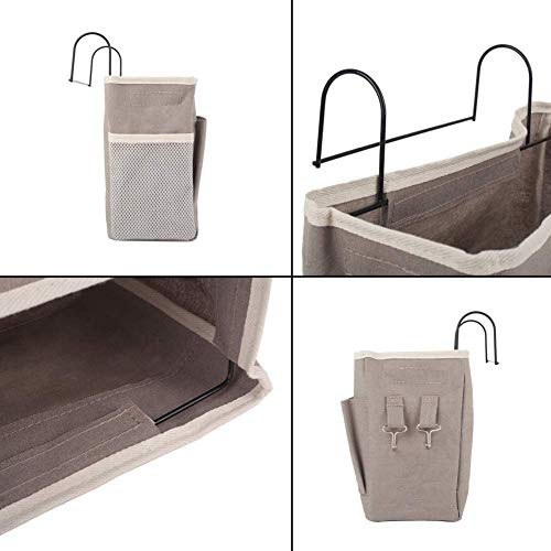 Bedside Caddy/Bedside Storage Bag Hanging Organizer for Bunk and Hospital Beds,Dorm Rooms Bed Rails,Can be Placed Glasses,Books,Mobile Phones,Keys ,daily supplies (E-style)