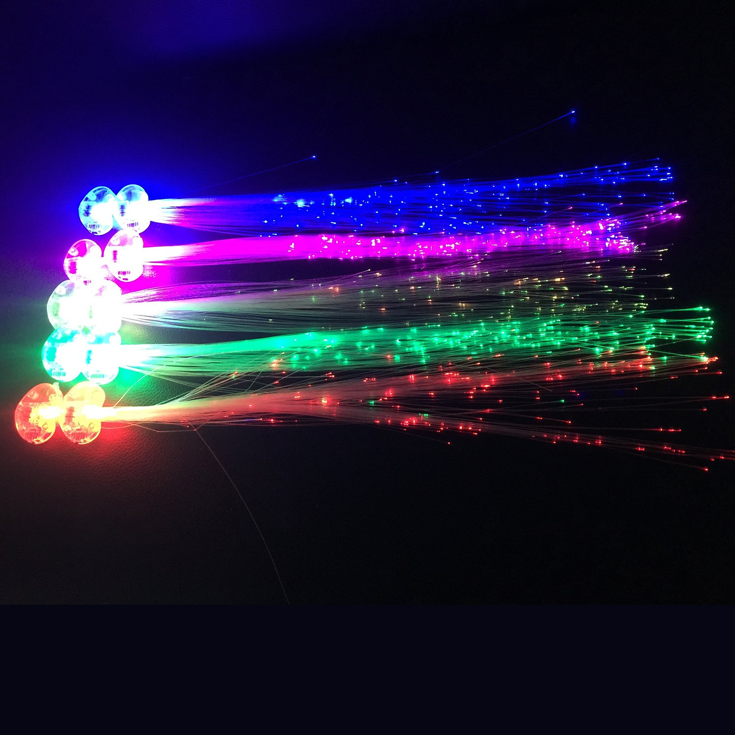 Acooe 10 Pack LED Hair Lights, Optics Flashing Barrettes for Party, Bar Dancing, and Light Up Hair Accessories