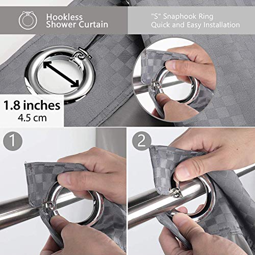 Lagute SnapHook Shower Curtain & 2-Pack Shower Caddy Bundle