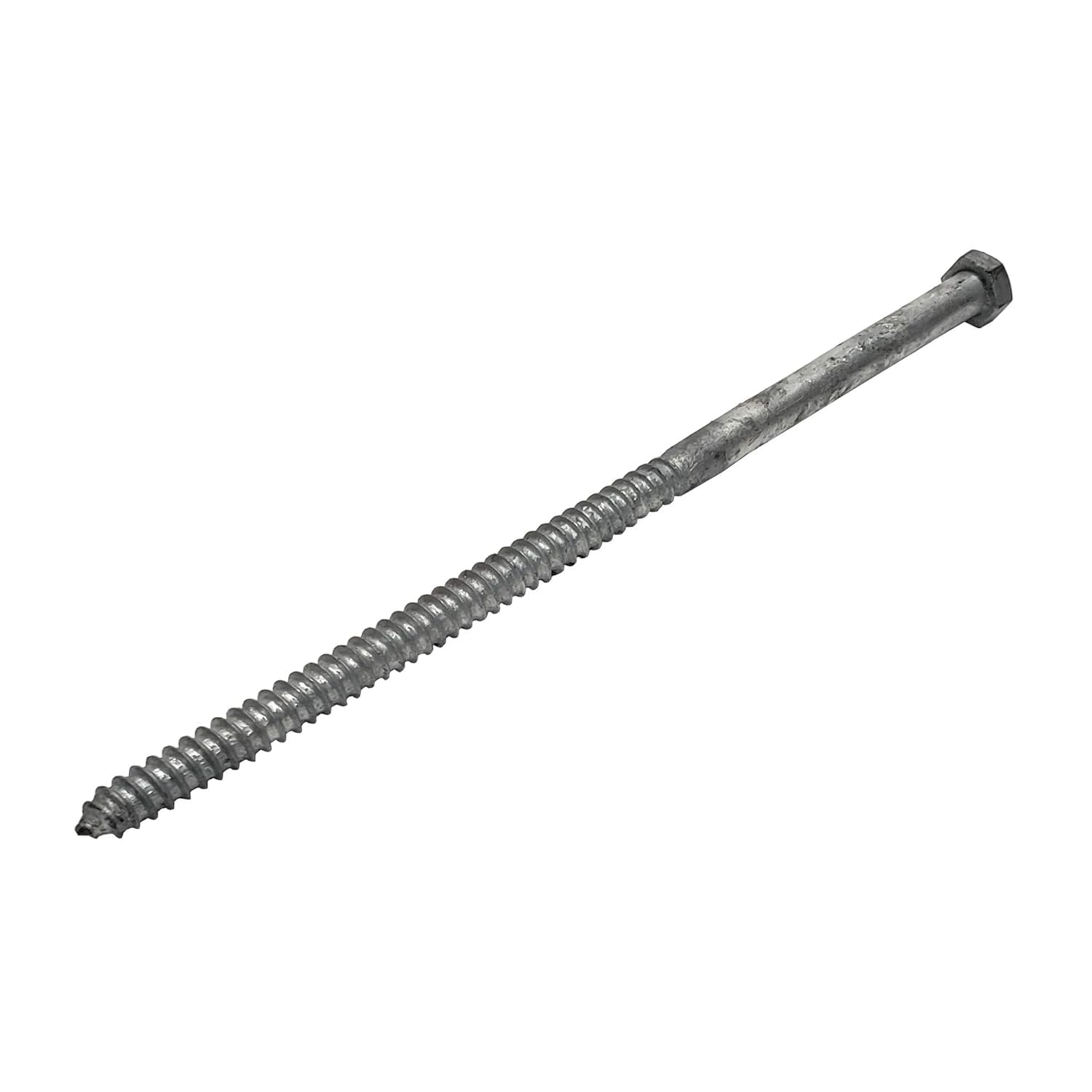1/2" x 12" Lag Bolt Screws | Hex Head | Hot Dip Galvanized | ASTM A307 | 10pcs Box