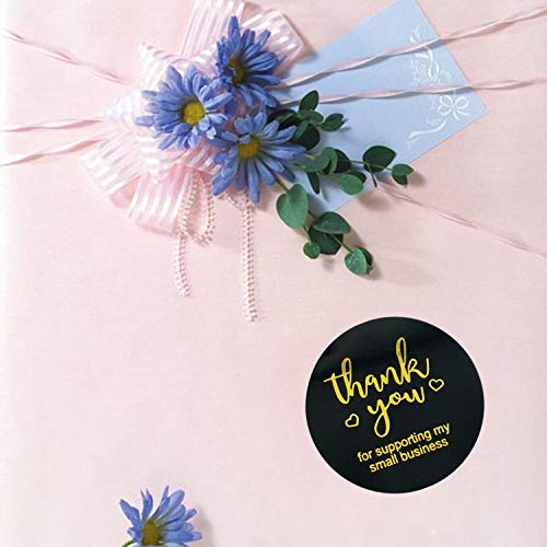 1.5" Sticker Roll 500 PCS, Thank You for Supporting My Small Business Stickers Online Retail,Sealing Decoration (Gold)