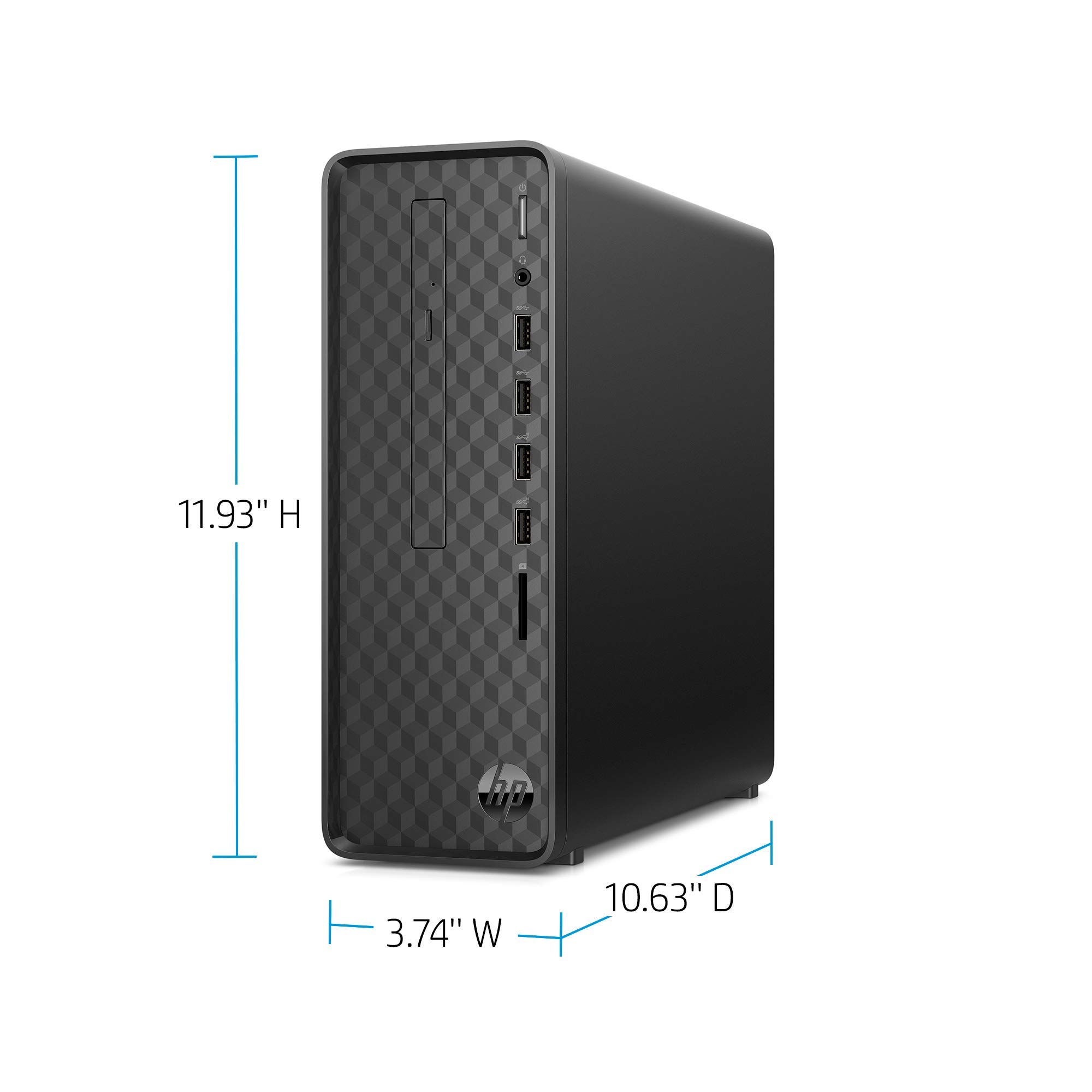 HP Slim Desktop, AMD Athlon Gold 3150U, 8GB RAM, 256 GB SSD, Windows 10 (S01-aF0020, Black) (Renewed)