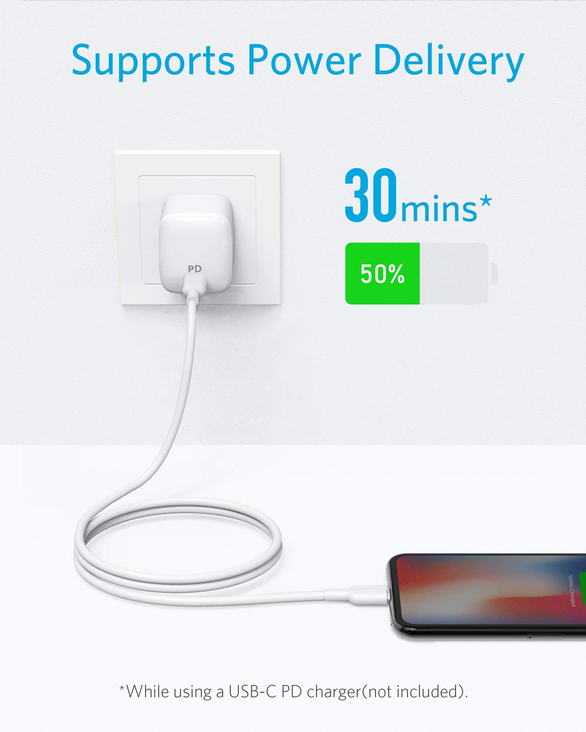 Anker USB C to Lightning Cable, Powerline II [3ft+6ft+10ft, 3-Pack MFi Certified] for iPhone 12 Pro Max / 12/11 Pro/X/XS/XR / 8 Plus/AirPods Pro, Supports Power Delivery (White)