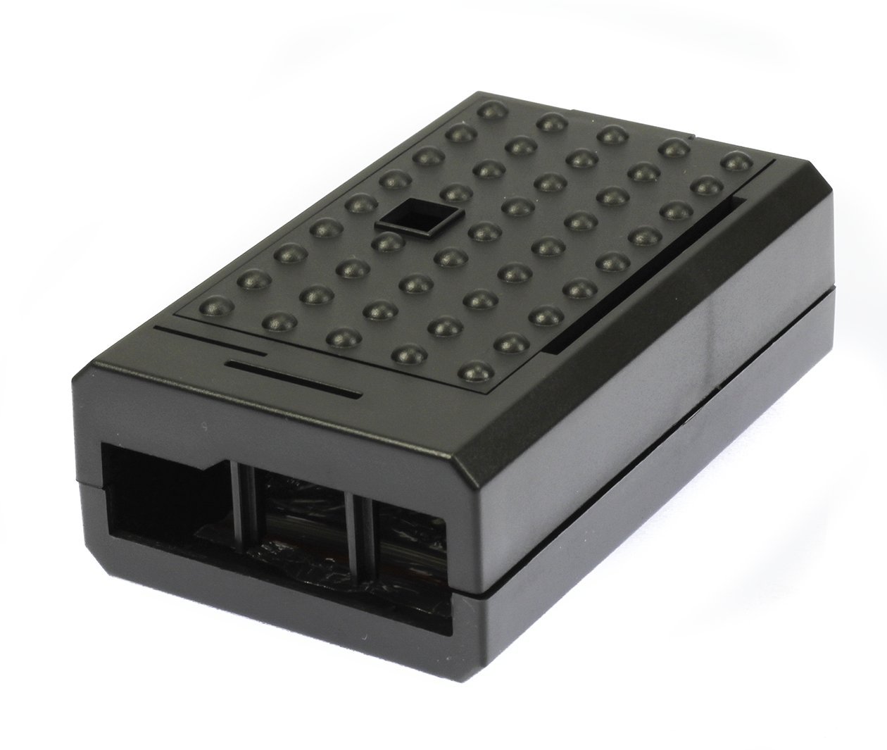 12voltnet Black Case ABS Raspberry Pi 3 B with Square Cutout 4 Camera Board w/Screw