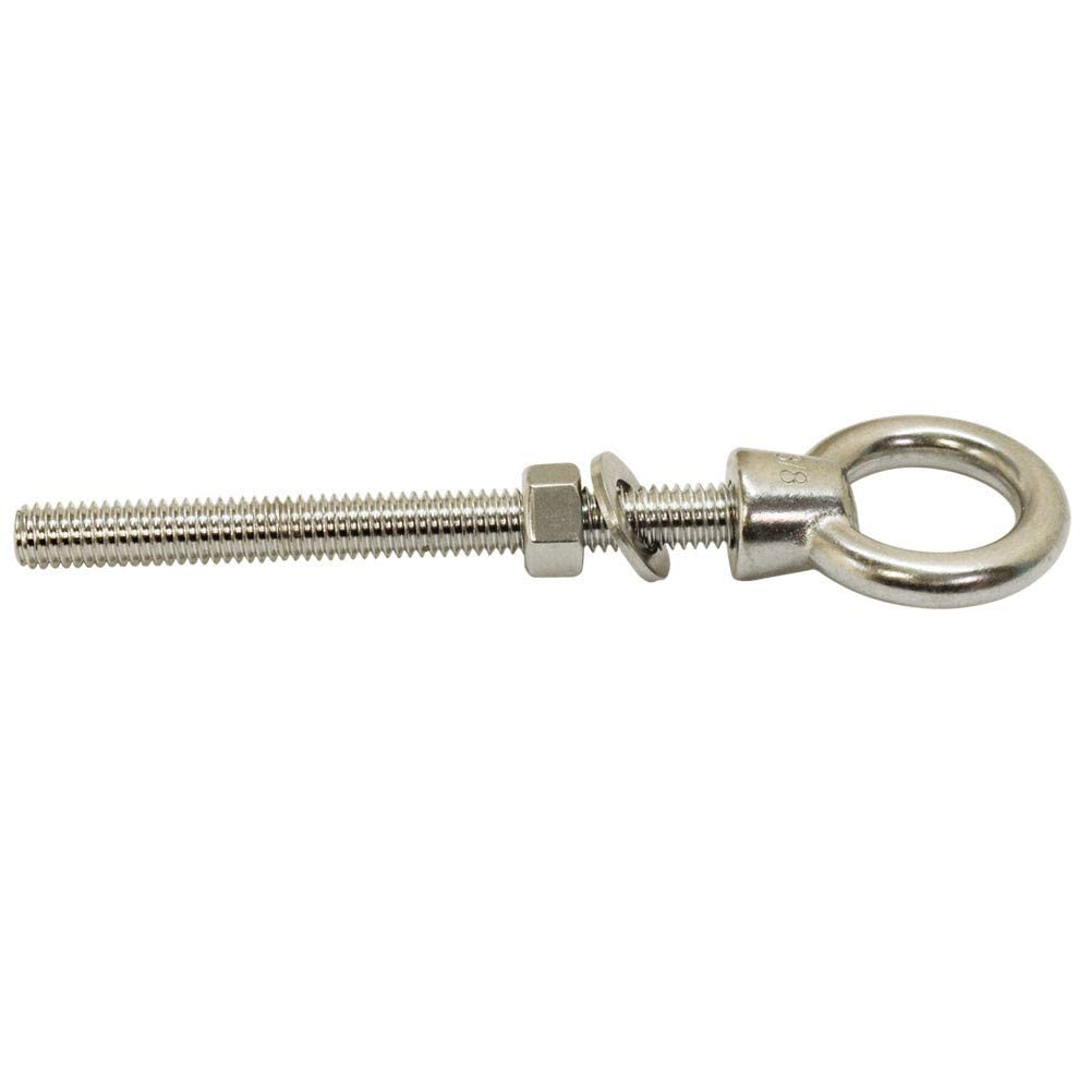 3/8 Inch x 6 Inch Stainless Steel Marine Shoulder Eye Bolt Capacity 1,000 Pounds