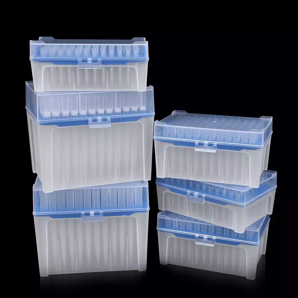 1000µL Filtering Pipette Tips - Universal Filter Pipette Tips - Racked,RNase/DNase Free & Pyrogen Safe, Clear, 96 Tips/Rack Pk x 10 Racks(960 Tips)