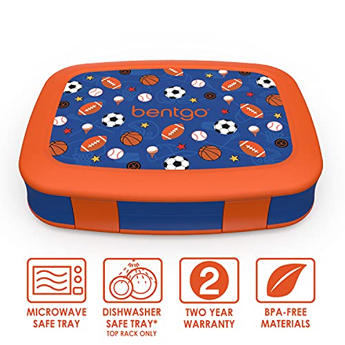 Bentgo Prints Insulated Lunch Bag Set With Kids Bento-Style Lunch Box (Sports)