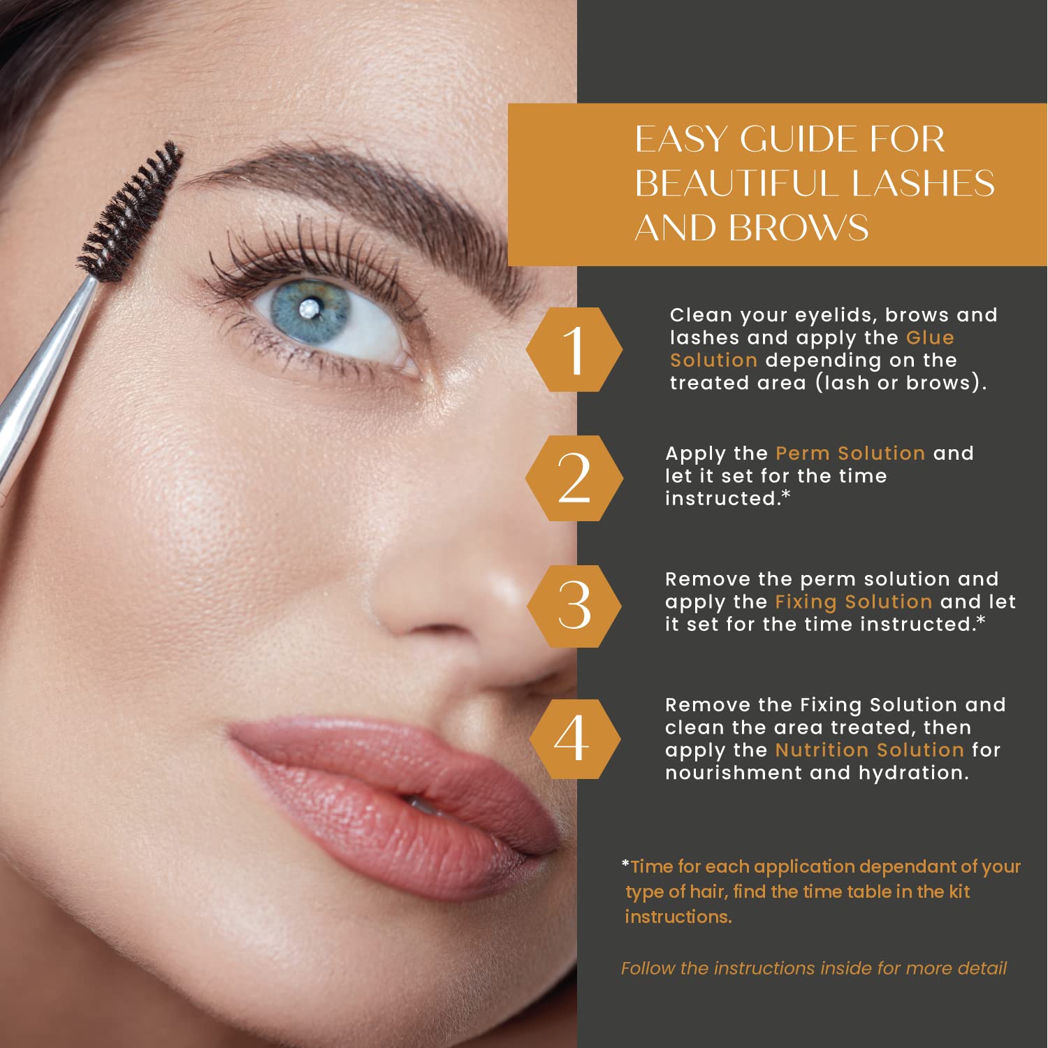 Nadeu Beautycare Eyebrow Lamination Kit & Lash Lift Kit Deluxe Set - Includes Beauty Brushes & Tools - Fuller Feathered Eyebrows & Curled Lashes - DIY at Home for Gorgeous Lifted Lashes & Trendy Brows