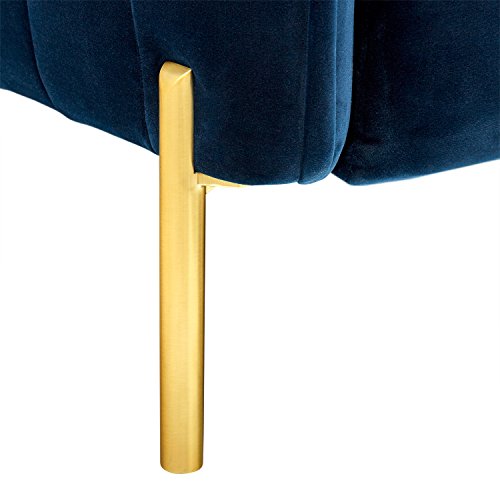 Amazon Brand β Rivet Frederick Mid-Century Channel Tufted Velvet Sofa Couch, 77.5"W, Navy Blue