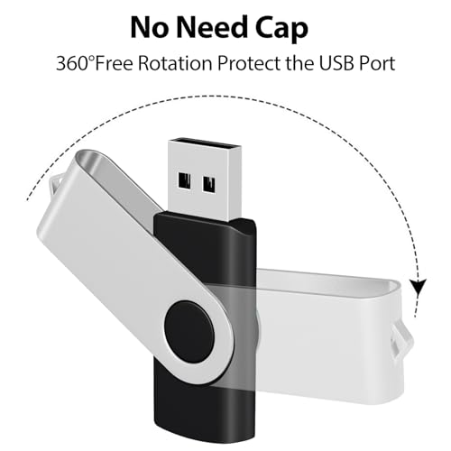 AreTop 8GB Flash Drive 10 Pack, USB 2.0 Swivel Thumb Drives with Easy-Storage Bag 10 Pack Flash Drive Bulk USB Pendrive Jump Drive Memory Stick Storage USB (10PCS 8GB, 10Mixcolors)