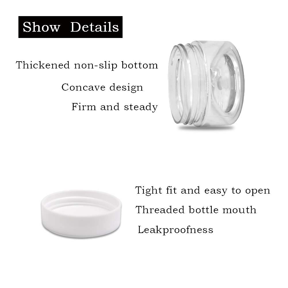 24 Pcs 1oz Plastic Cosmetic Jars,Round Leak Proof Clear Container with Lid,Wide-Mouth Refillable Small Storage Containers for Slime,Cosmetic,Lotion,Candy,Craft
