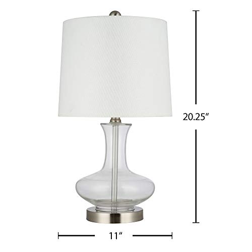 Amazon Brand β Stone & Beam Contemporary Glass Table Lamp with Narrow-Necked Body, LED Bulb Included, 20.25"H, Clear