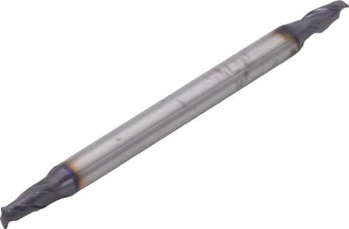 10 pcs Solid Carbide End Mills, Square Nose, Double End, TiAlN Coated, 3/32" Mill Diameter, 3/16" Length of Cut, 1-1/2" Overall Length, 2 Flute, Center Cutting