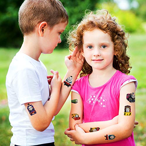 Train Friend Tattoos Party Supplies Decorations Favors - Waterproof Temporary Cartoon Train Stickers for Girls Boys Kids Class Activity ( 720pcs)