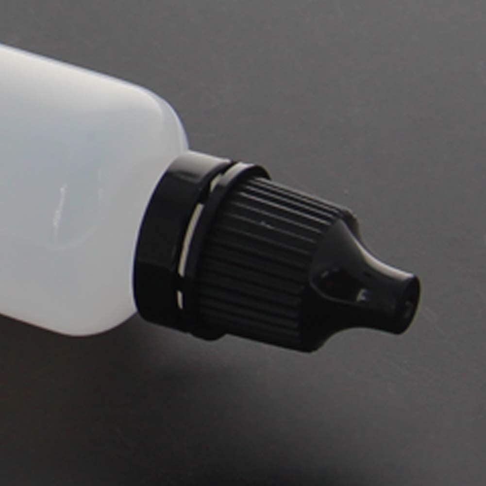Bettomshin 20Pcs 10ml PE Plastic Dropping Bottles, Thin Mouth Vial of Squeezable Liquid Eye Liquid Dropper, Liquid Sample Seal Storage Bottle with Black Cap