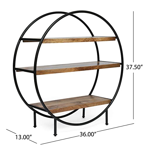 Christopher Knight 3 tier Home Shelf, Natural + Black