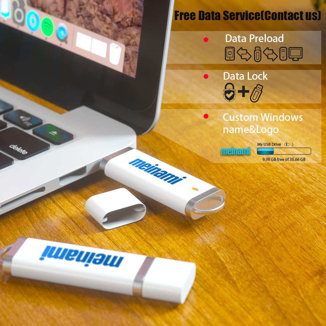 25PCS 4GB Custom USB Flash Drive Personalized Thumb Drive Logo Printed USB,25 Pack