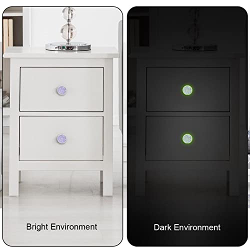 4 Packs Beautiful Rainbow Peal Shell Fluorescence Crystal Glass Cabinet Knobs Drawer Handles for Kitchen Cabinets Dresser Cupboard Wardrobe Pulls Handles