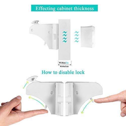 16 Locks Magnetic Cabinet Locks - 3 Magnet keys bundle with Extra Child Proof Replacement Magnet Key