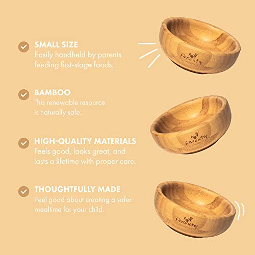Avanchy Bamboo Baby Bowls MINI Prep Bowl Set for Babies Kids Toddler for Feeding Food 4 oz, Single Bowl