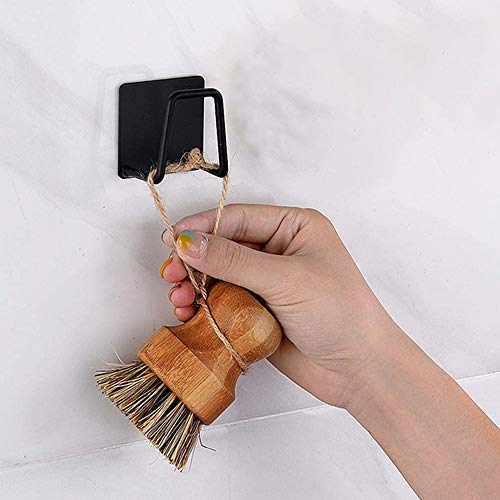 AIPRODA Adhesive SUS304 Stainless Steel Kitchen Sink Caddy Sponge Holder Bathroom Accessories Dish Hanger Hook Rust Proof Waterproof, Kitchen Sink Sponge Holder Dish,Quick Drying (2 Pack) Black