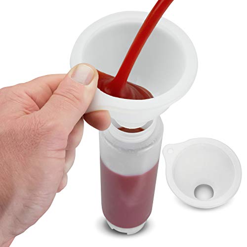 2 Pack Funnel for Squeeze Bottles - Wide Funnel Opening for Squeeze Bottles Like FIFO- for Ice, Dressing, Batter, Thick Sauces, Paint etc Flexible Silicone β No BPA 3.25β Top Diameter 1.25β