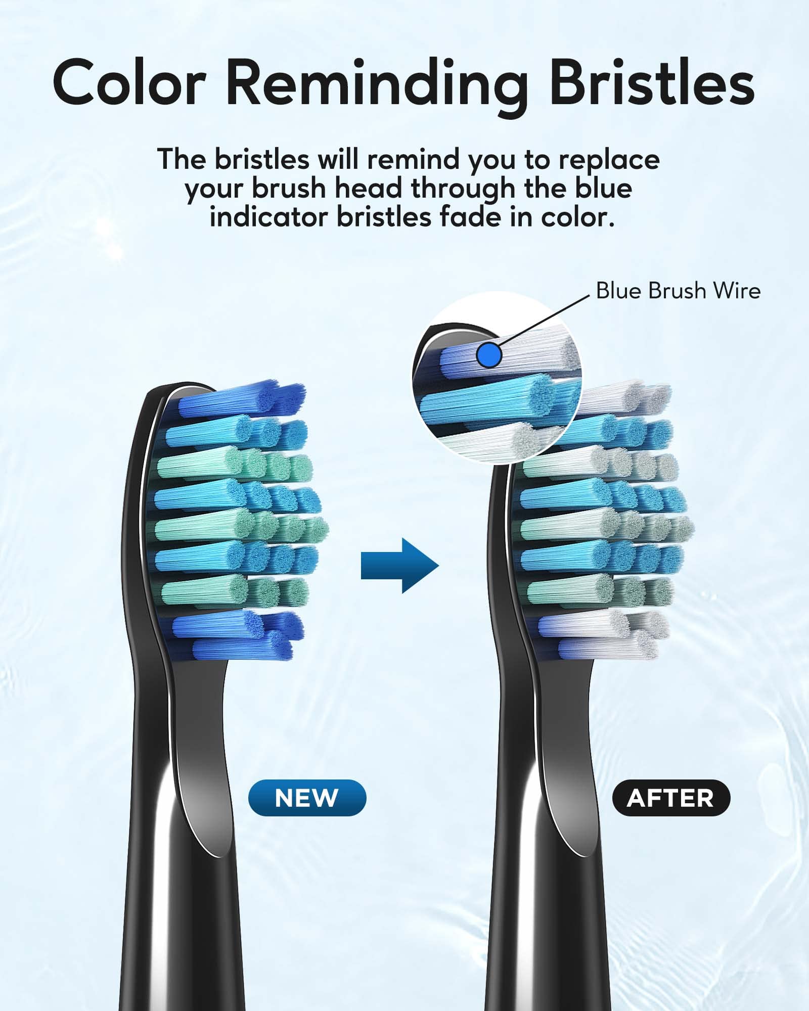 7 Pack Dnsly Electric Toothbrush Heads Compatible with FW-507/508/551/515/917/959/2011/D1/D3/D7/D8 Dnsly Toothbrush Heads, Black